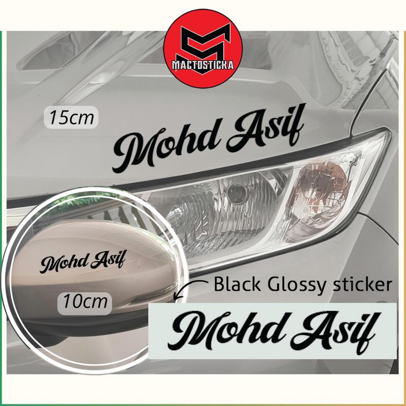 Custom Sticker Nama | Vinyl | Kereta | Motor - TikTok Shop Malaysia