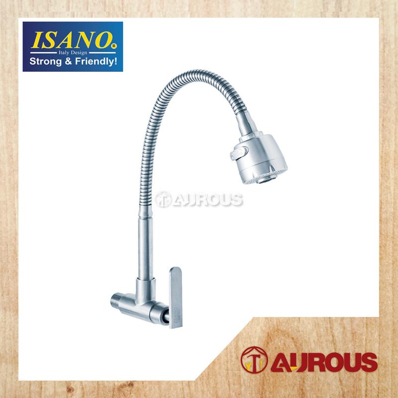 ISANO ECO 1/2'' FLEXIBLE SWAN WALL TYPE SINK TAP FAUCET (1000FS ...