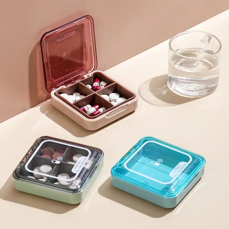4 Grid Waterproof Medicine Pill Box Case For Storage Travel Pill ...