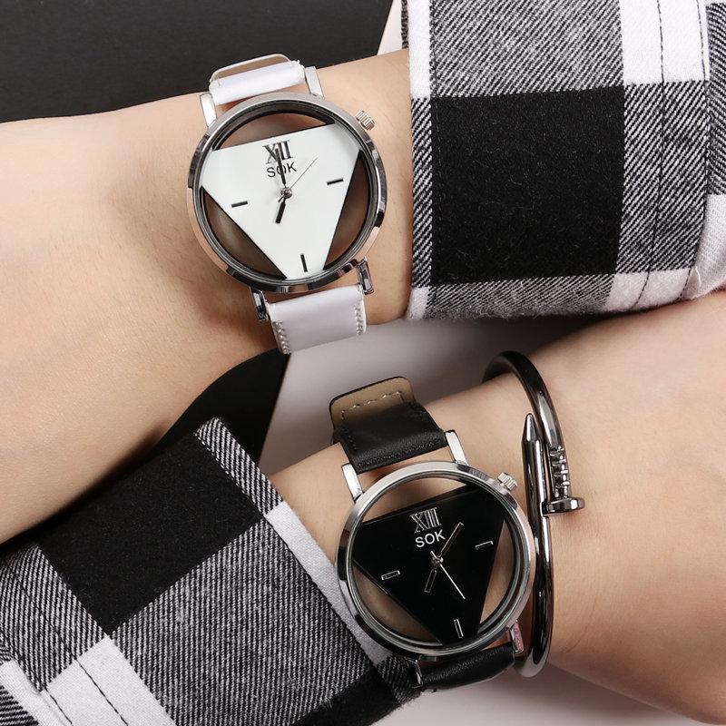 Simple Harajuku triangle watch personalized fashion double-sided ...