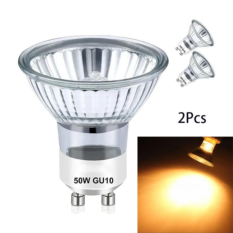 2Pcs Gu10 Halogen Reflector Cup Light Thick Glass Halogen Tungsten ...