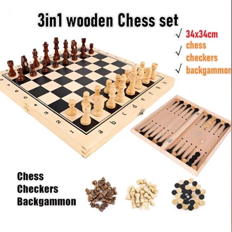 Folding Wooden Chess Board Pieces Set Board Game Folding Wooden - TikTok Shop Philippines