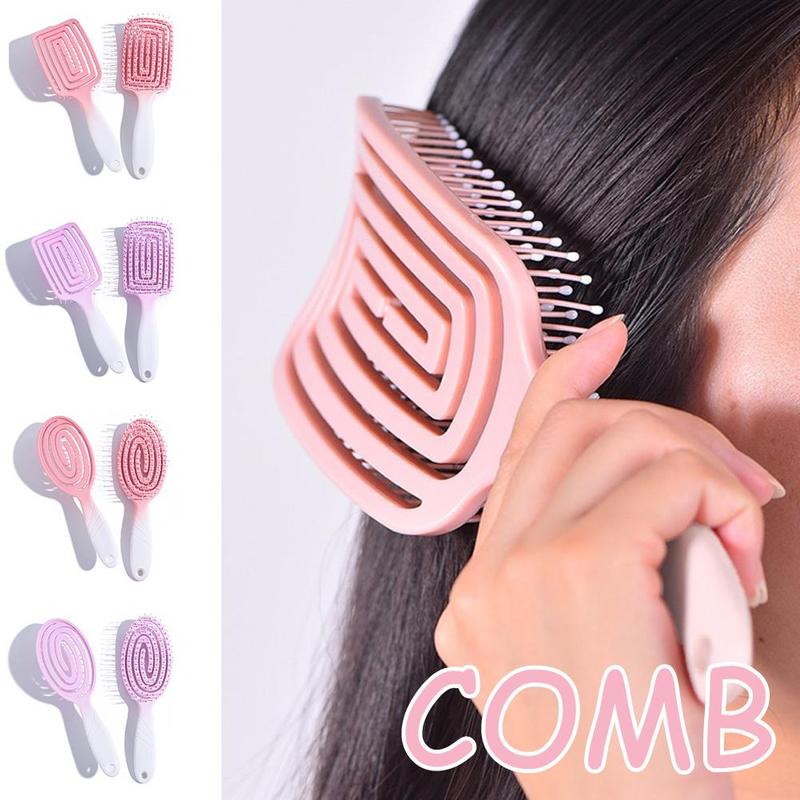 Two-color Rib Comb Portable Hollow Comb For Women, Head Meridian ...