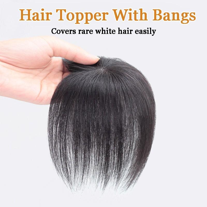 Rambut palsu Baju dengan poni untuk wanita, rambut palsu sintetik ...