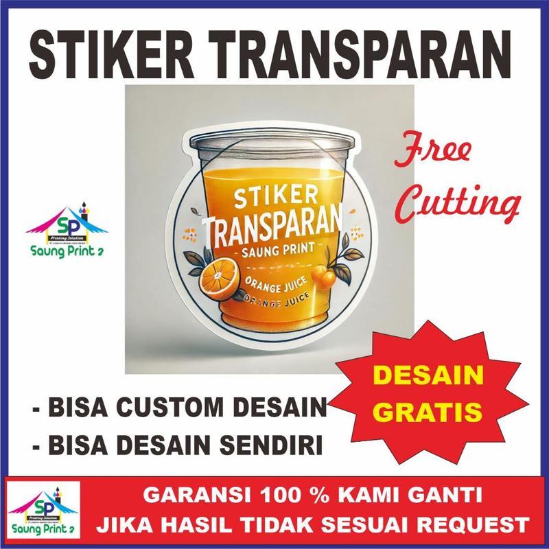 Cetak Label Minuman Cup Minuman Transparan Anti Air Bisa Custom dan ...