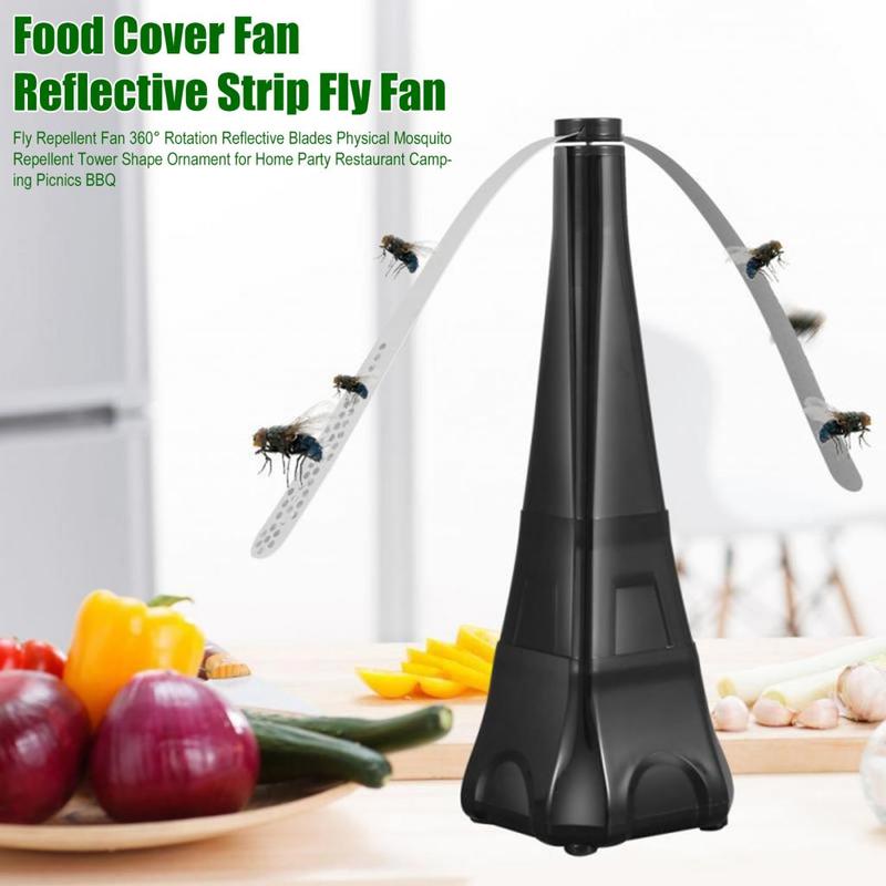 negutbk_ Reflective Strip Fly Fan Indoor Fly Fan Portable Silent ...