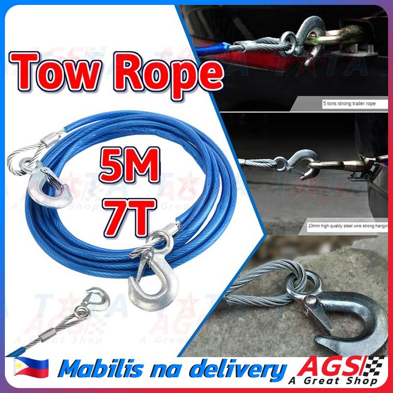 4/5M 7Tons Car Tow Cable Towing Strap Rope with Hooks Emergency ...