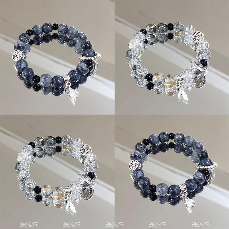 Gelang Tangan Manik Retak Ais Gaya Cina, untuk Wanita dan Lelaki ...