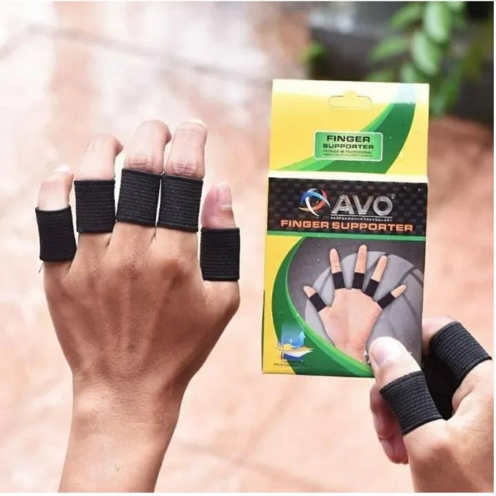Finger support Deker Jari Elastis Hitam Polos Avo basket futsal ...
