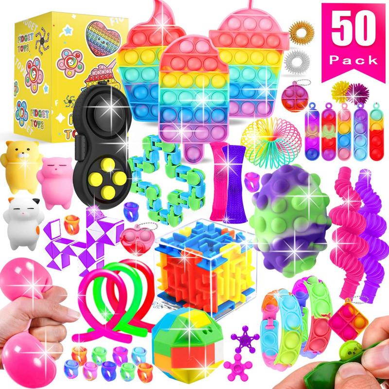 Fidget Toys, 50 Pack Sensory Toy Set Bulk Stocking Stuffers Carnival ...