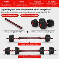 Promo BGsport Dumbbell PVC 10Kg Adjustable + Barbel - Set Alat Fitness ...