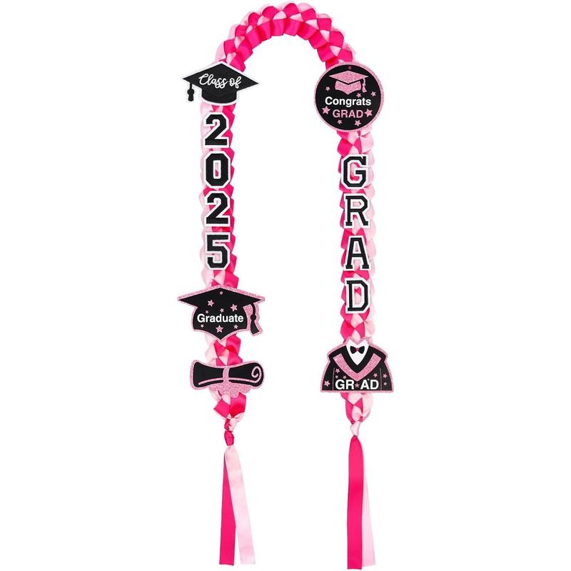 Class of 2025 Graduation Leis,Pink Graduation Lei for Necklace,Handmade ...