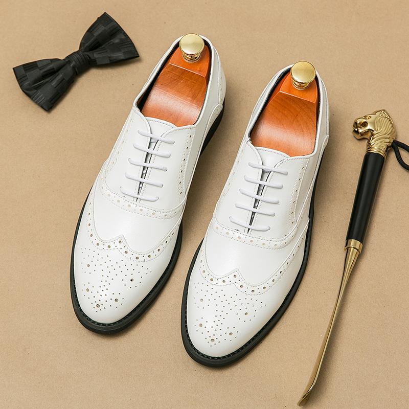 Men Oxford Dress Shoes Multicolor Brogues Wing Tips Lace Up Patchwork ...