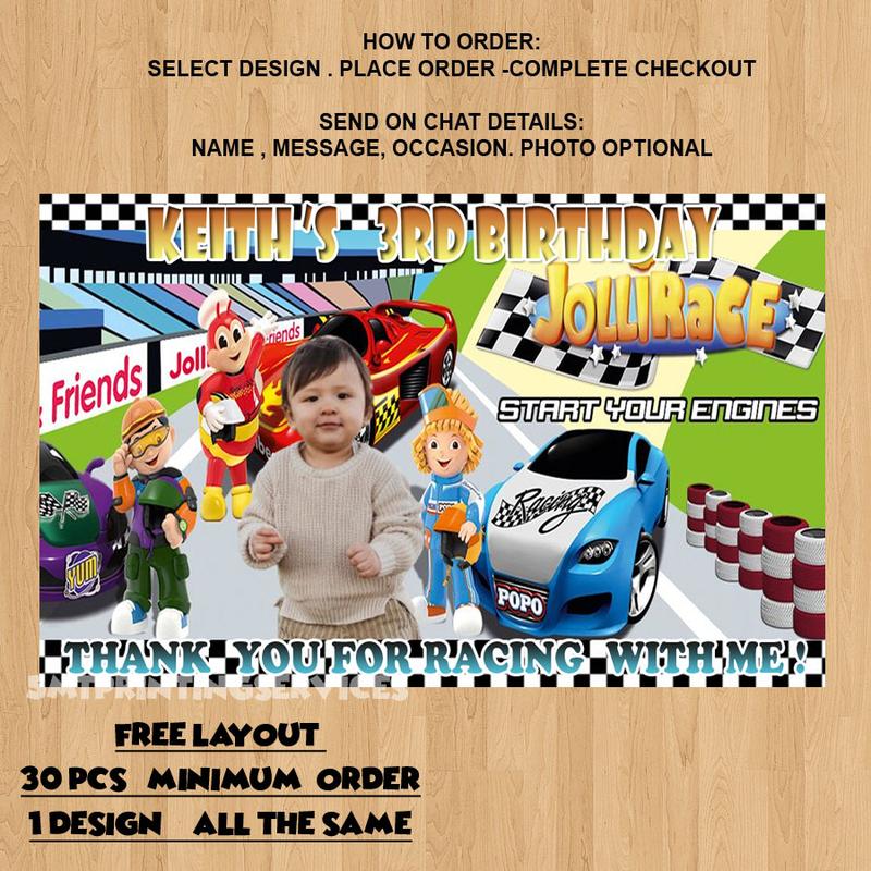 5Pcs Personalized Ref Magnet Party Favor Jollibee Themed Magnets ...