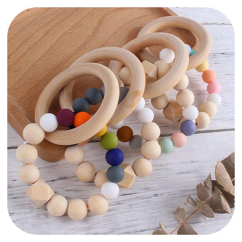 Baby Teether Baby Nursing Bracelets Rainbow Candy Color Silicone ...