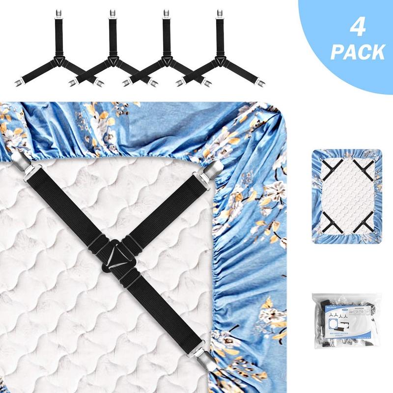 Triangle Bed Mattress Sheet Corner Clips 4pcs Grippers Adjustable ...