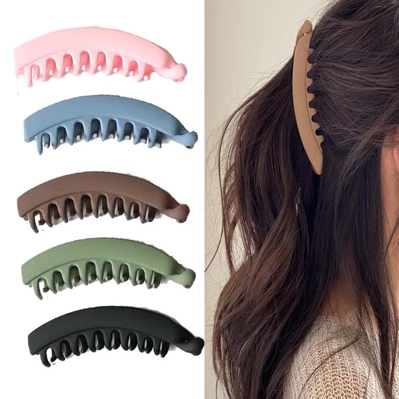 Frosted Hair Clips Solid Color Extra Large Banana Hairpin Headwear ...