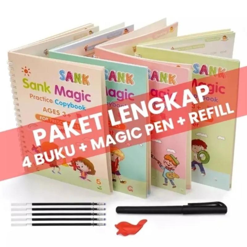 4 BUKU PENA /SET MAGIC PRACTICE BOOK / SANK MAGIC BOOK / Belajar ...