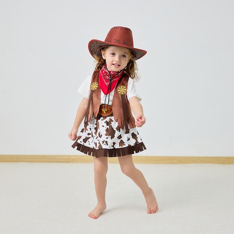 Kids Girls Western Cowboy Cosplay Costume Performances Party - TikTok ...