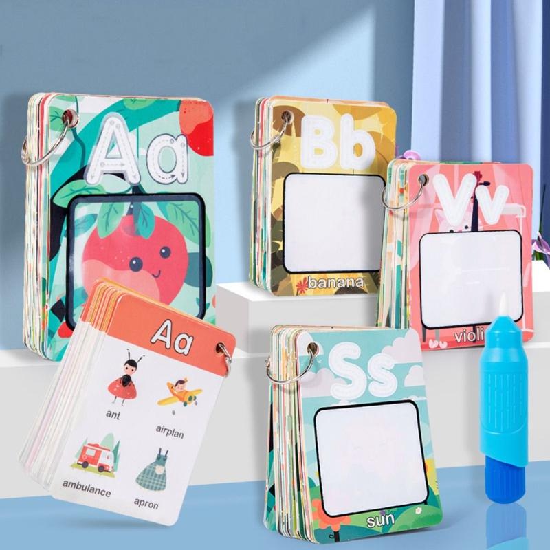 Water Painting Board Paper Watercolor Alphabet Flashcards 26 - TikTok ...