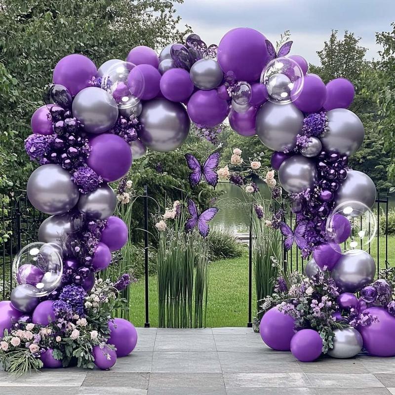 Purple Balloon Garland Arch Kit - Royal Balloons For Shower Happy ...