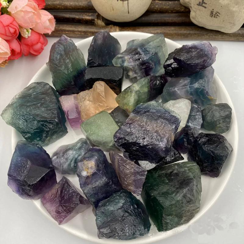 Natural Precious Stones Loose Rainbow Flute Grainy Crystals Gems ...