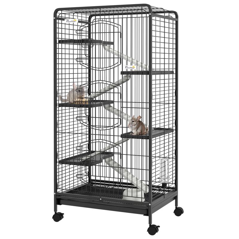PawHut 6 Level Small Animal Cage for Dwarf Rabbits, Pet Minks, - TikTok ...