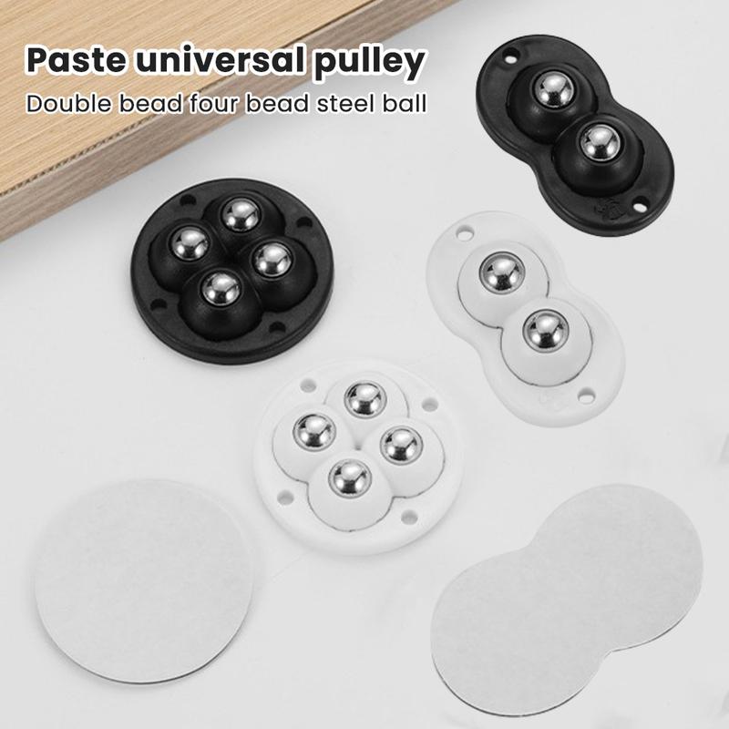 4 Pcs Roda Tempel Mini Serbaguna Dengan Double Tape Stainless Rotasi ...