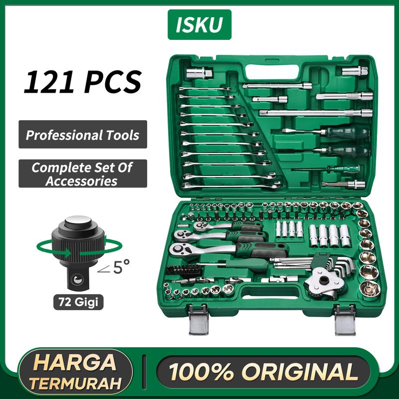 【ISKU】Tools Set 121pcs/72gigi kunci shock set lengkap Kombinasi - Shop ...