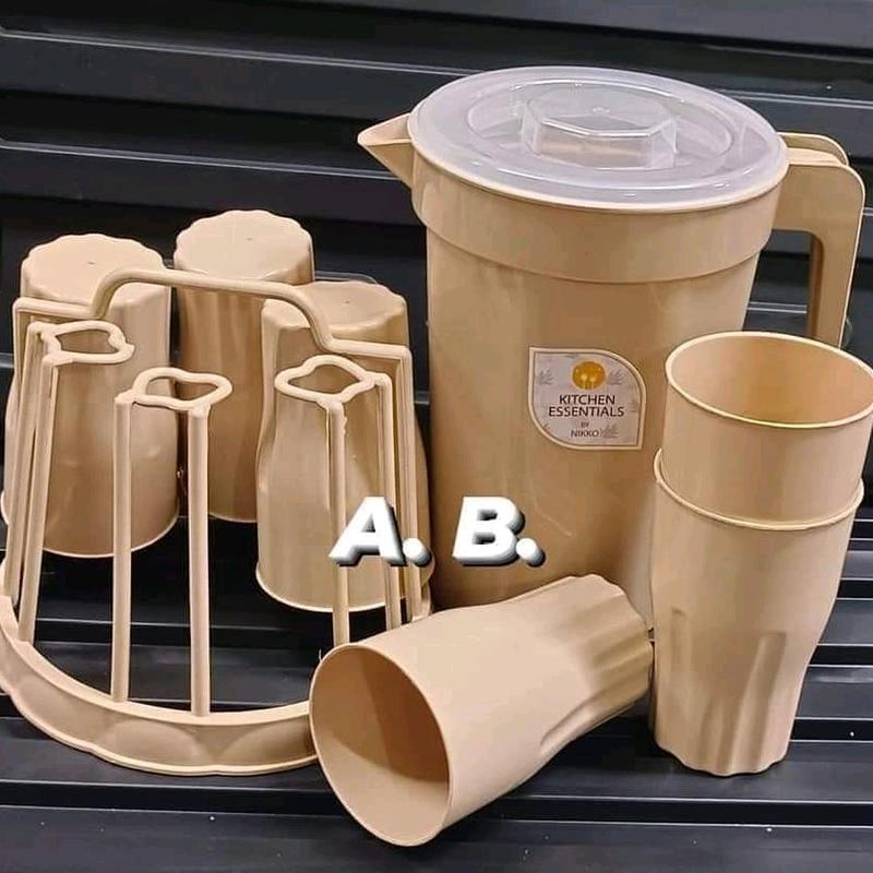 8 in 1 Aesthetic Plastic Pitcher w/ 6 Random Glass and Holde - TikTok ...