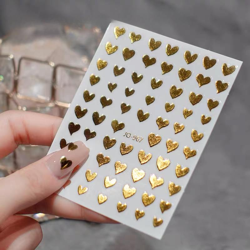 New Metal Love Nail Decal Explosive Nail Art Sticker Hot Gol - TikTok ...