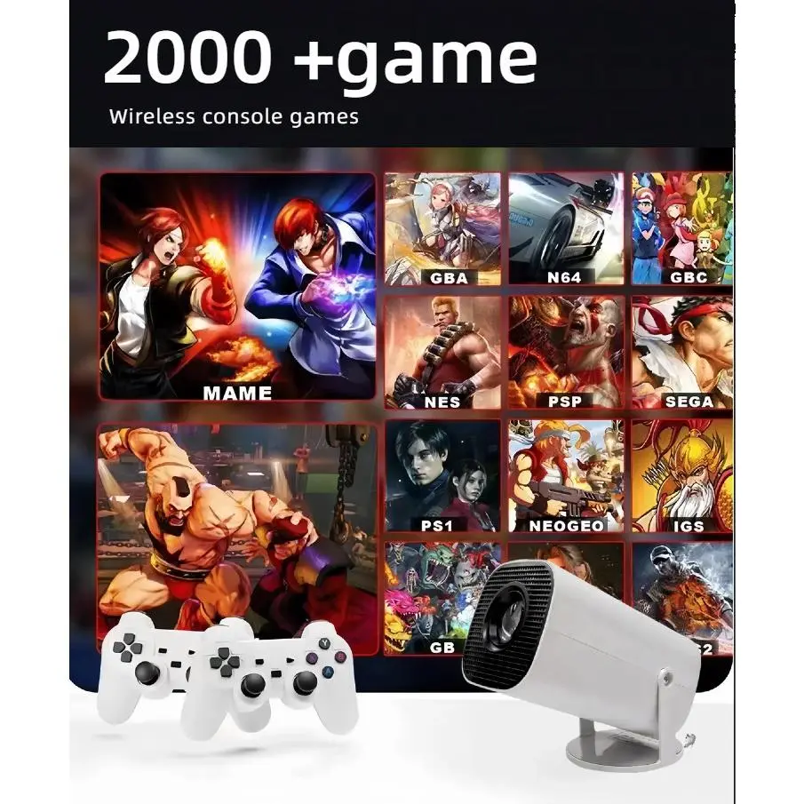 Portable Home Projector Game Console Android 13 HD 720P Resolution 4K ...