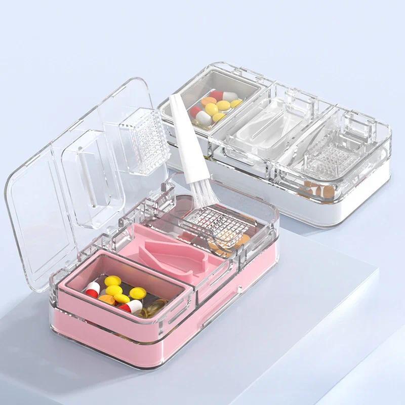 New Three-In-One Double-Layer Mini Pill Box Carry-On With Pill - TikTok ...