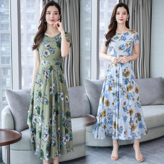 Gaun Bunga, Ketibaan Baru 2021, Untuk Wanita, Slim Fit, Pinggang ...