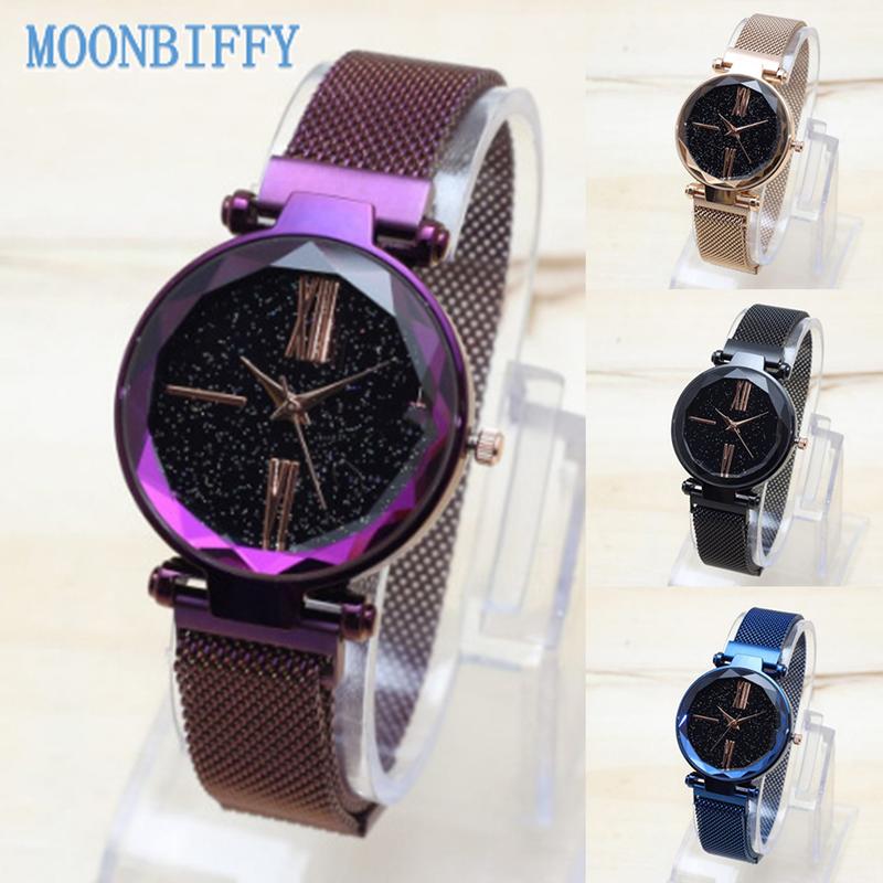 Casual Round Starry Sky Ladies Watch Dial Magnet Quartz Wrist - TikTok ...