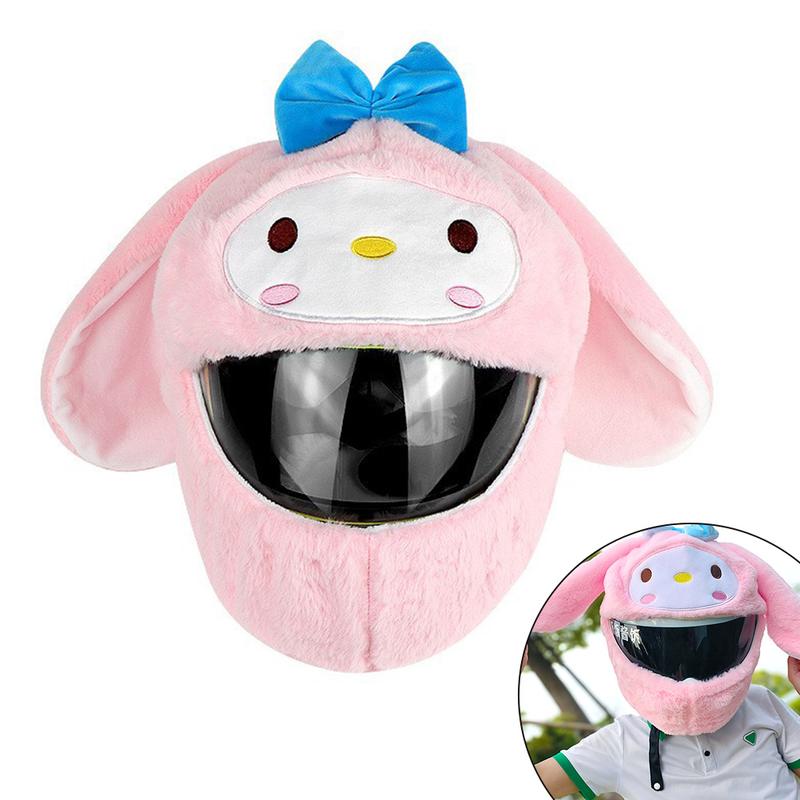 Motorcycle Helmet Protective Cover Cartoons Plush Helmet Hat - TikTok ...