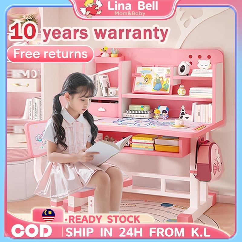 Kids Study Table With Chair Drawer Meja Belajar Kanak Kanak Budak ...