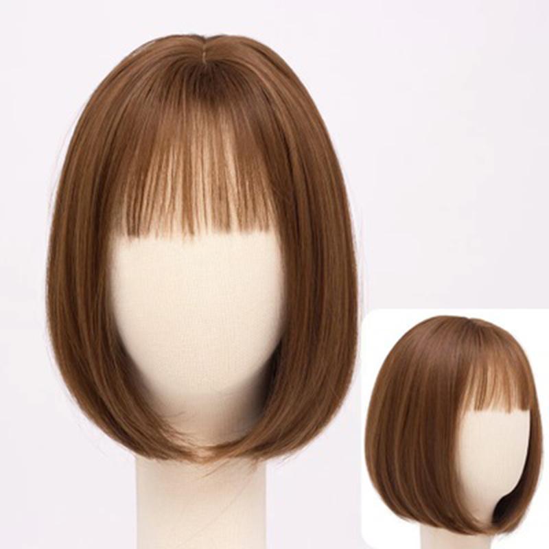 Rambut Palsu Rambut Lurus Pendek Wanita, Gaya Korea, Berkualiti ...