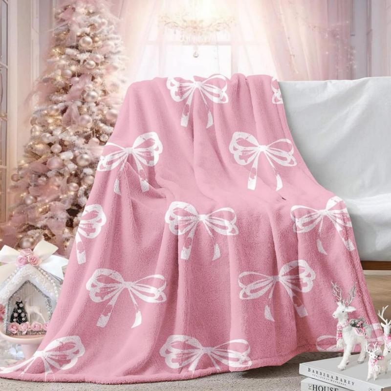 Soft Funny Throw Blanket Cute Pink Bow Coquette Girly Blanket Gifts For ...