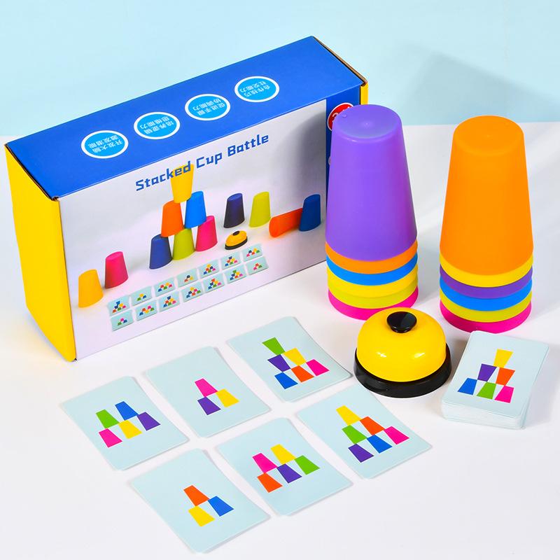 Children's parent-child interactive cup stacking game, color - TikTok ...