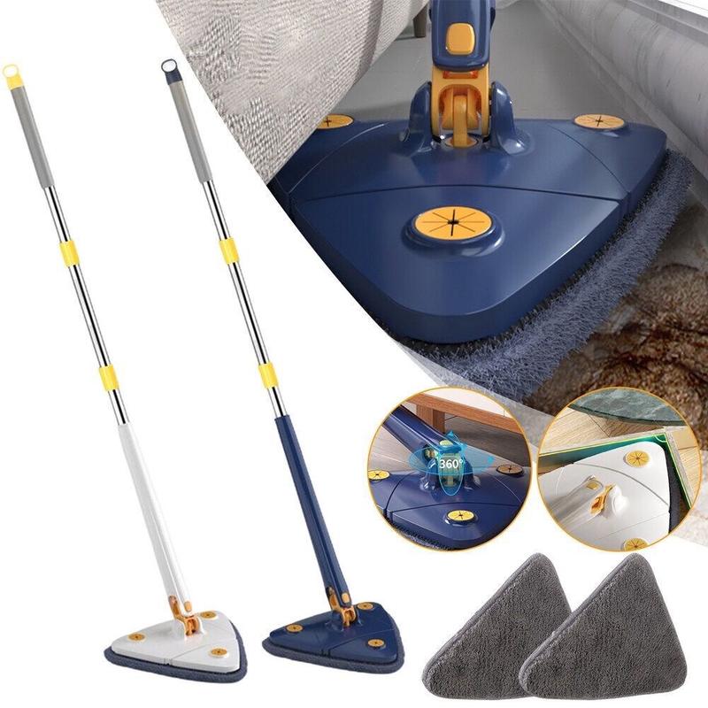 Self Twist Mop Hands Free Squeeze Triangle Mops Rotatable Flat - TikTok ...