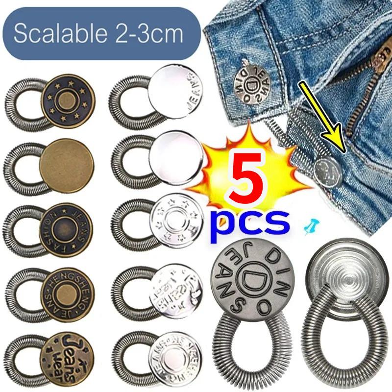1/3/5Pcs Adjustable Spring Waist Buttons Universal Waist Expansion ...