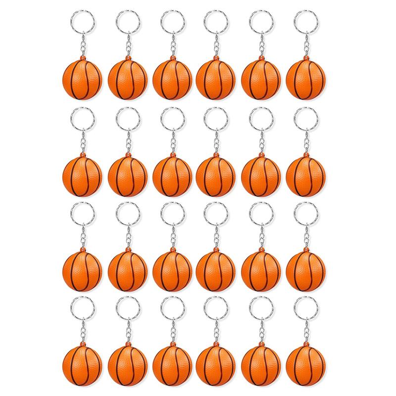 24 Pack Basketball Keychains,Mini Basketball Stress Ball Keychains ...