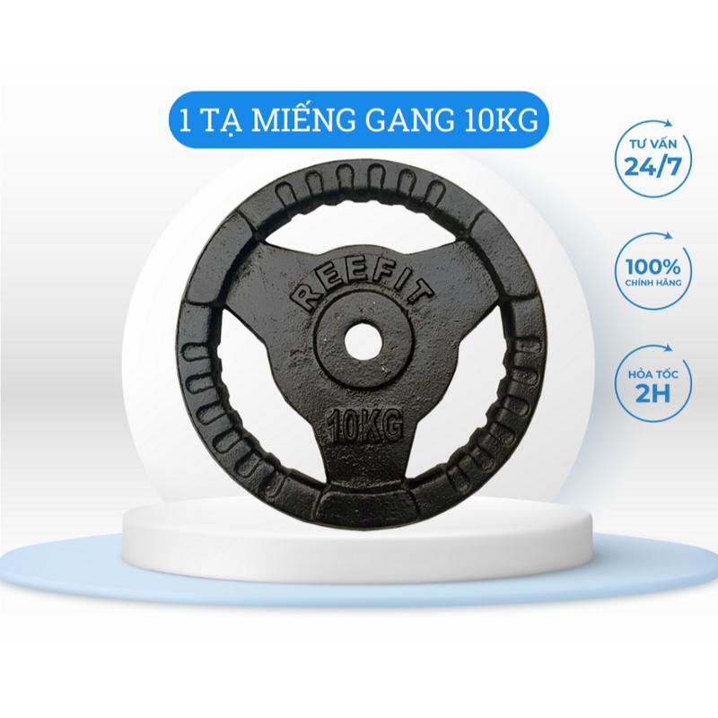 Tạ miếng gang 10KG/ Tạ bánh gang 3 lỗ 10KG màu đen Phi 27 - TikTok Shop ...