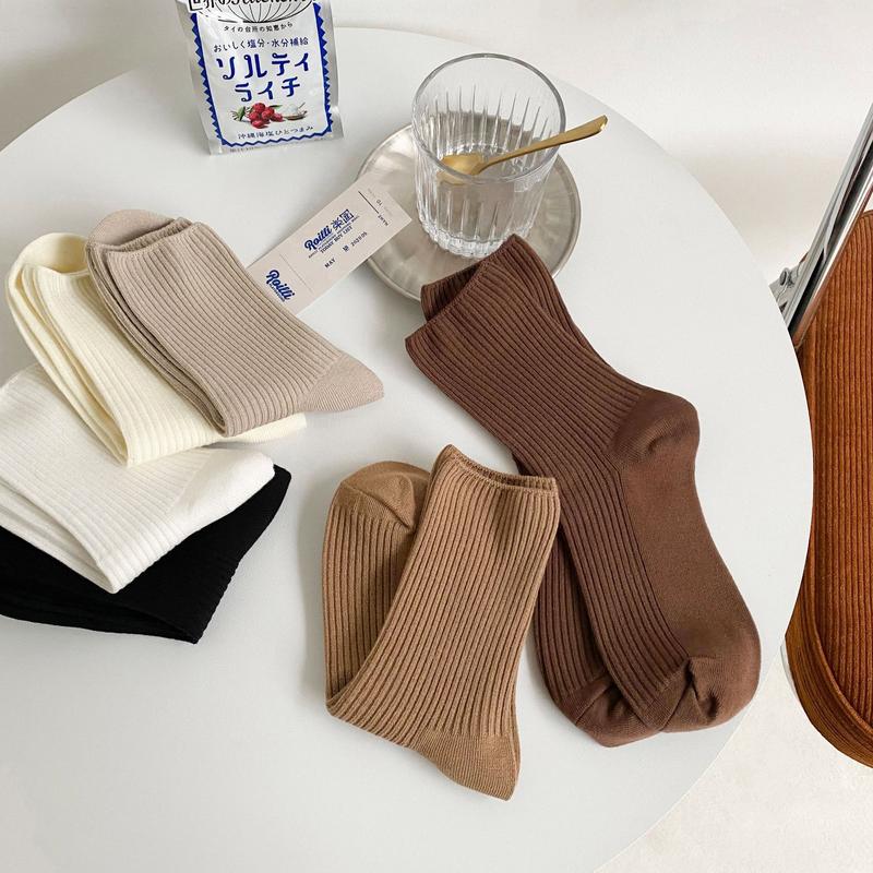 Spring Summer New Knitted Vertical Striped Slouch Socks Double - TikTok ...