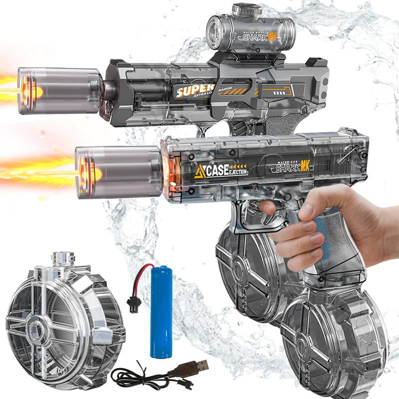 Electric Water Guns with Realistic Gun Muzzle Flame,26-32FT Long Range ...