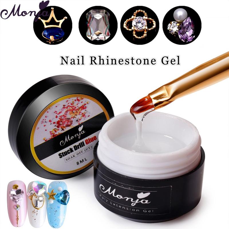 Hiasan Kuku DIY, Gam Gel UV, Kristal Jelas, dengan Berlian buatan ...