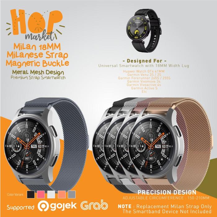Jual Stainless Milan Strap 18mm for Huawei Watch GT6 GT5 GT4 41mm ...