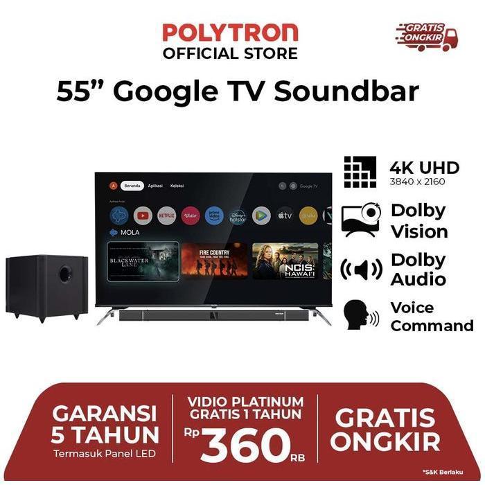 POLYTRON 4K UHD Smart Google TV 55 Inch PLD 55BUG5058 - Shop | Tokopedia