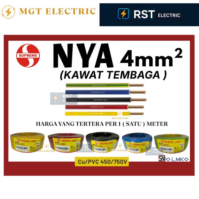 Jual SUPREME NYA 4 / SUPREME CABLE - Kabel Listrik Kawat Tembaga Murni ...